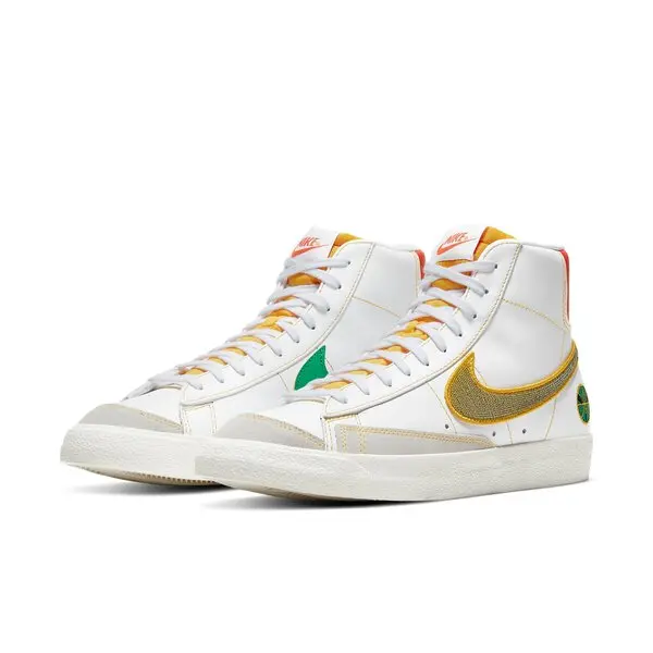 Nike Blazer Mid '77 Vintage Roswell Rayguns High Top Sneakers - White/yellow/green