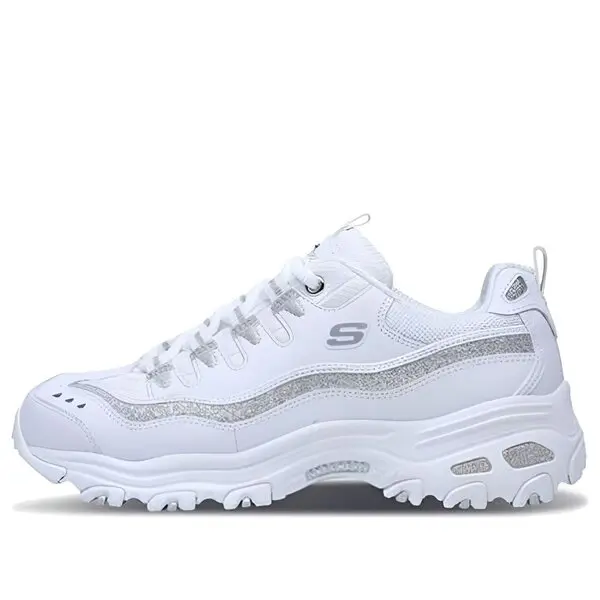 Sketchers D'lites Now & Then Lace-up Sneakers - White/silver