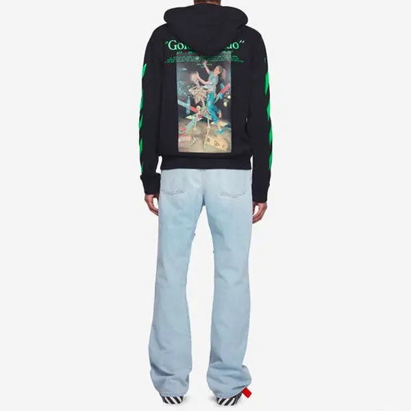 Off-White Graphic Print Cotton Zipped Hoodie