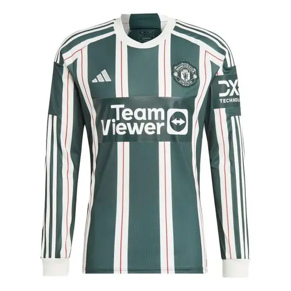 Adidas Manchester United 23/24 Long Sleeve Away Jersey - Green/white