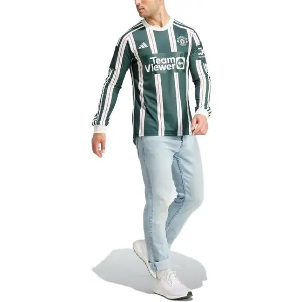 Adidas Manchester United 23/24 Long Sleeve Away Jersey - Green/white