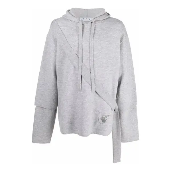 Off-White Long Sleeve Hooded Sweatshirt - Multi-color