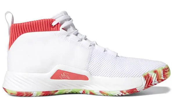 Adidas Dame 5 "all Skate" High Top Sneakers - White/red