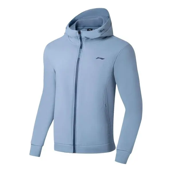 LI-NING Athletics Tech Fleece Zip-up Hoodie - Blue/black