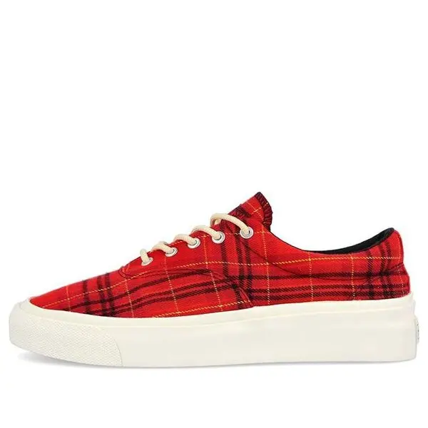 CONVERSE Skid Grip Low Twisted Plaid Sneakers - Red
