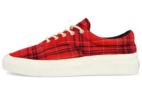 CONVERSE Skid Grip Low Twisted Plaid Sneakers - Red