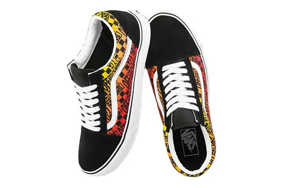 VANS Old Skool "logo Flame" Low Top Sneakers - Black/orange