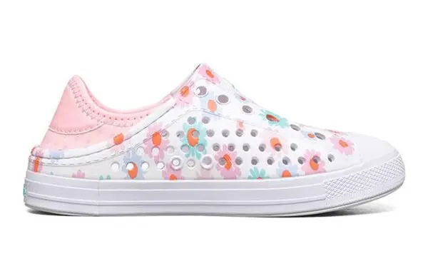 Sketchers Guzman Steps Clogs With Floral Print - White/pink