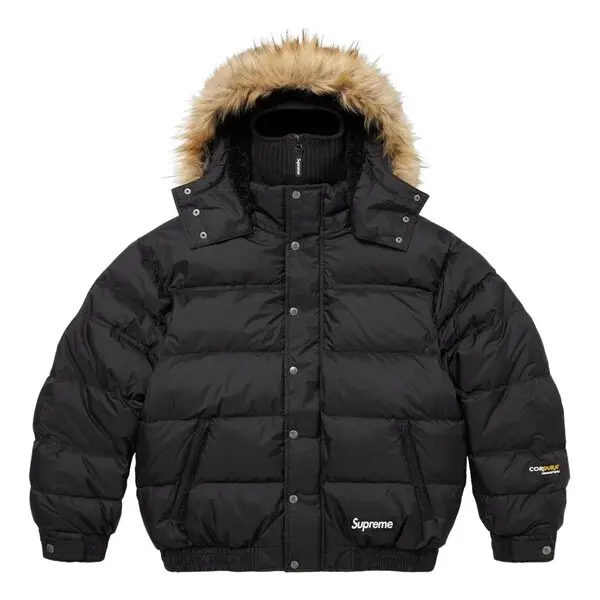 Supreme 700-fill Down Puffer Jacket With Fur-trimmed Hood - Black