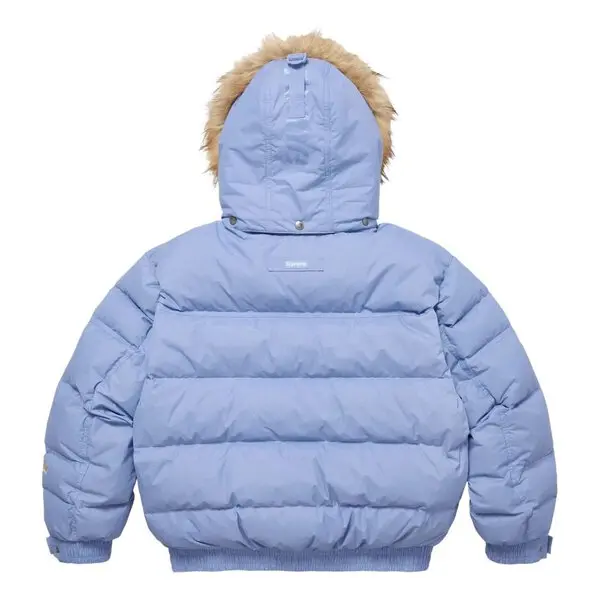 Supreme 700-fill Down Puffer Jacket With Fur-trimmed Hood - Light Blue