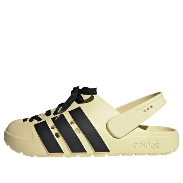 Adidas Adilette Clog 2.0 Slip-on Shoes - Warm Vanilla/core Black/gold Metallic