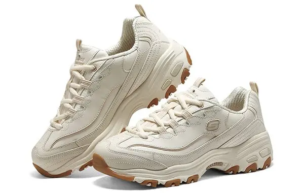 Sketchers D'lites Lace Up Sneakers - Beige