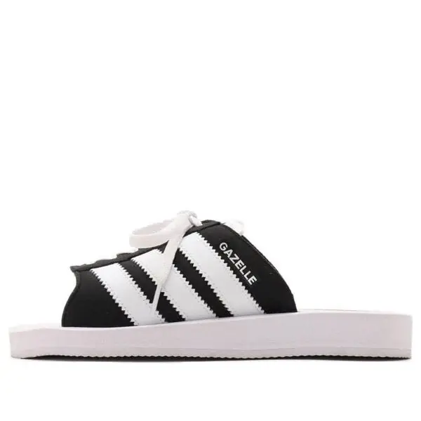 Adidas Gazelle Beach Slides With Lace-up Detailing - White/black