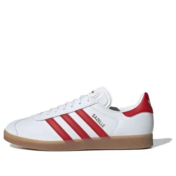 Adidas Gazelle Leather Sneakers - White/red/brown