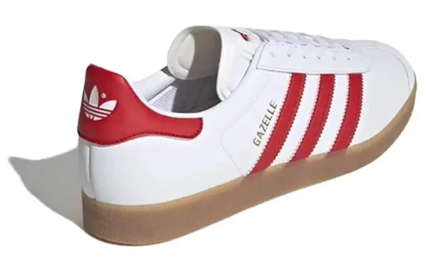 Adidas Gazelle Leather Sneakers - White/red/brown