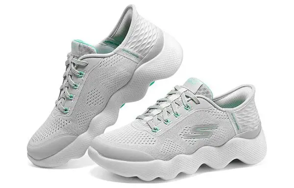 Sketchers Go Walk Massage Fit Athletic Sneakers - Grey/aqua