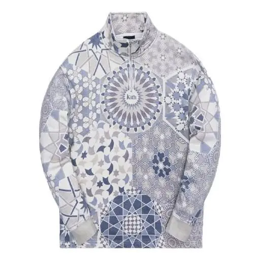 Kith Moroccan Tile Quarter Zip Canvas - Blue
