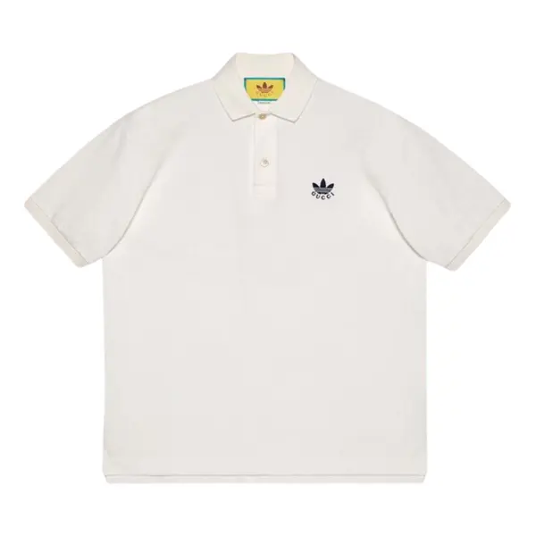 Adidas X Gucci Cotton Piquet Polo - White