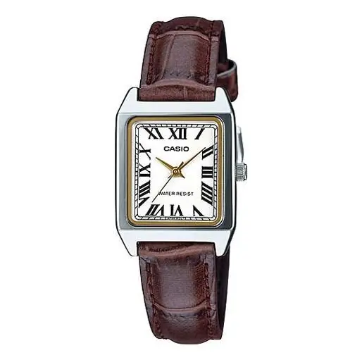 Casio Analog Quartz Watch With Leather Band - Brown