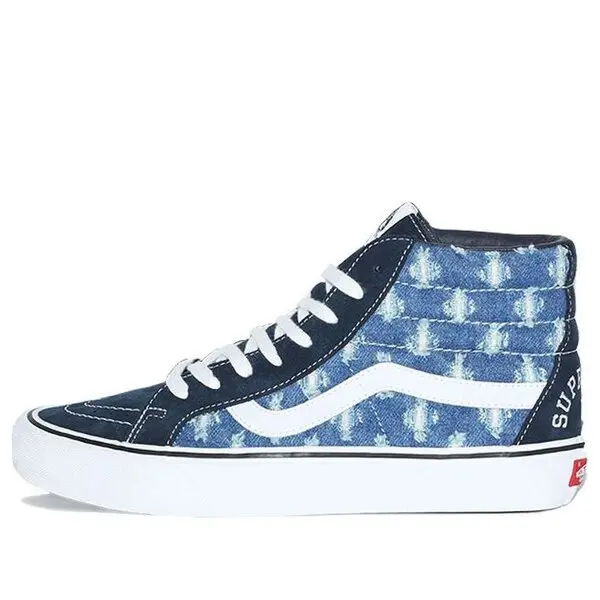 VANS Supreme X Sk8-hi Hole Punch Denim Sneakers - Blue