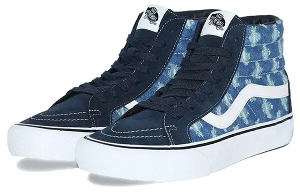 VANS Supreme X Sk8-hi Hole Punch Denim Sneakers
