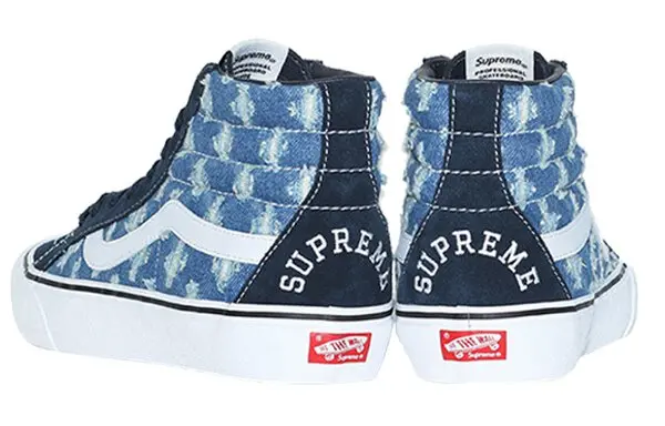 VANS Supreme X Sk8-hi Hole Punch Denim Sneakers