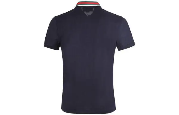 Gucci Stripe Short Sleeve Polo Navy Blue