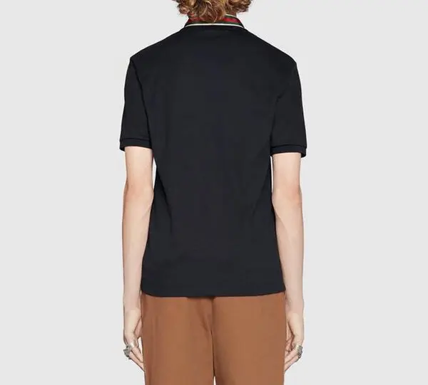 Gucci Stripe Short Sleeve Polo Navy Blue