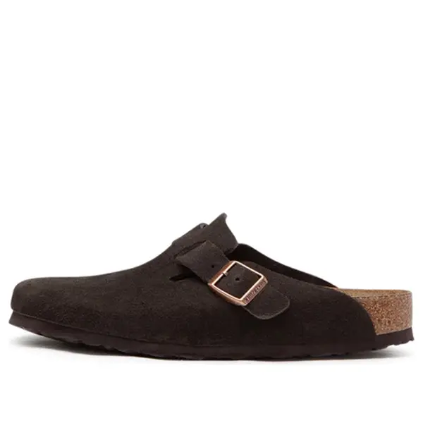BIRKENSTOCK Boston Soft Footbed Suede Clogs - Mocha