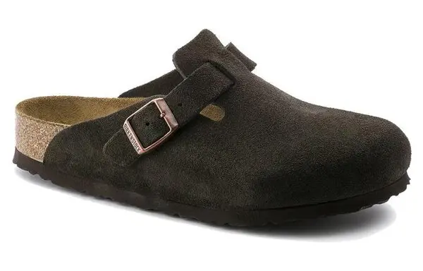 BIRKENSTOCK Boston Soft Footbed Suede Clogs - Mocha