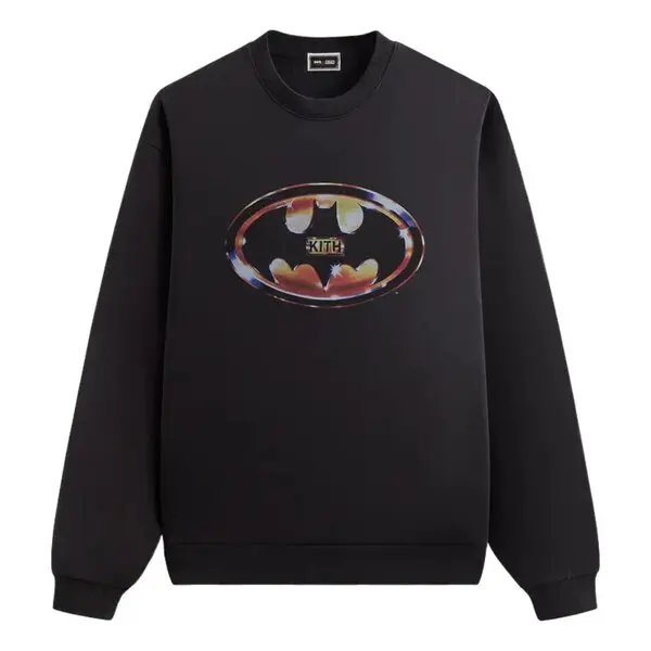 Kith X Batman Logo Vintage Nelson Crewneck - Black