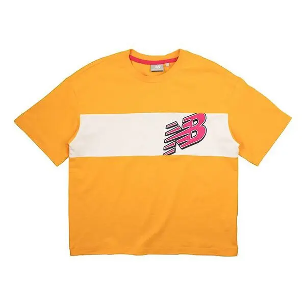 NEW BALANCE Colorblock Short Sleeve T-shirt - Yellow