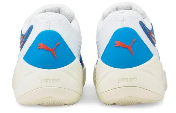 PUMA Fusion Nitro Basketball Sneakers - White/blue