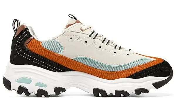 Sketchers D'lites 1.0 Lace-up Sneakers - White/black/orange