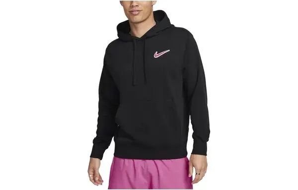 Nike Pullover French Terry Hoodie - Black/pinksicle