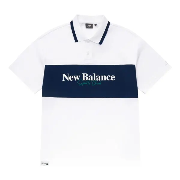 NEW BALANCE Polo T-shirt Asia Sizing 'white Blue