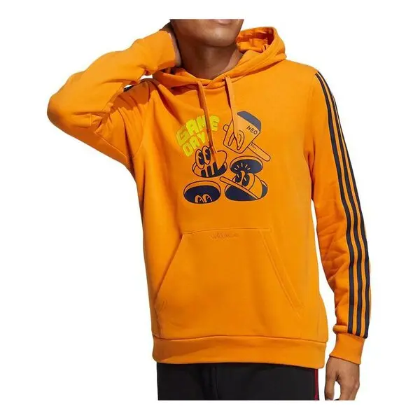 Adidas Neo Cartoon Alphabet Printing Stripe Pattern Yellow - Multi-color