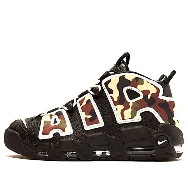 Nike More Uptempo Qs Camo High Top Sneakers - Black