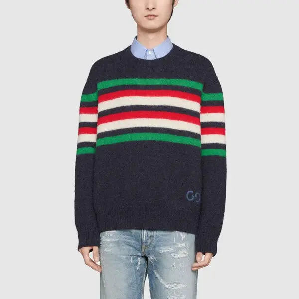 Gucci Striped Alpaca Wool Crewneck Knit