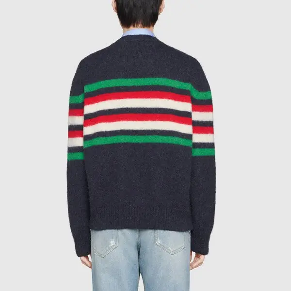 Gucci Striped Alpaca Wool Crewneck Knit