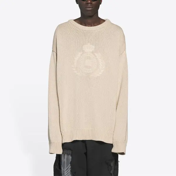 Balenciaga Bb Laurel Crown Logo Crewneck Knitted Sweater