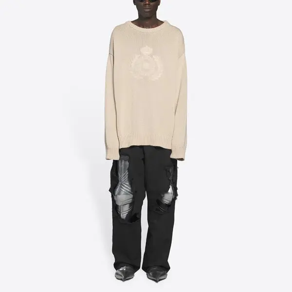 Balenciaga Bb Laurel Crown Logo Crewneck Knitted Sweater