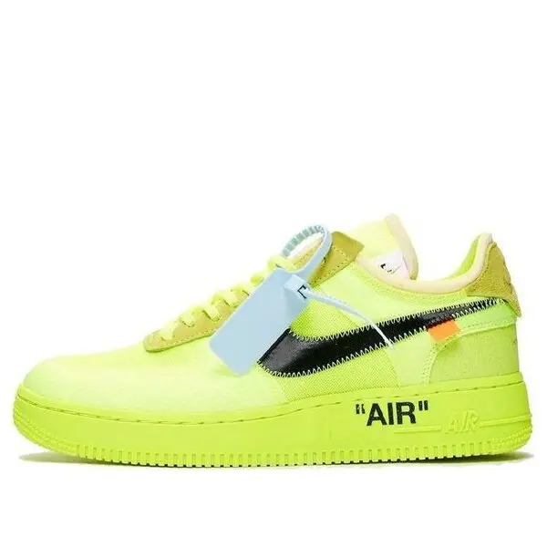 Nike X Off-white Air Force 1 Low 'volt - Volt/black-cone