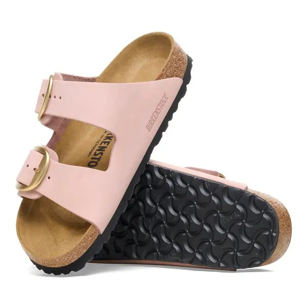 BIRKENSTOCK Arizona Big Buckle Nubuk Leather Sandals - Pink