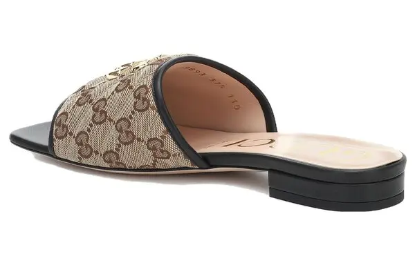 Gucci Double G Canvas Slippers Ebony - Default Color