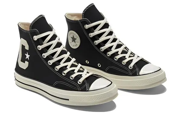 CONVERSE Chuck Taylor All Star 1970s Varsity Letter High Top Sneakers - Black