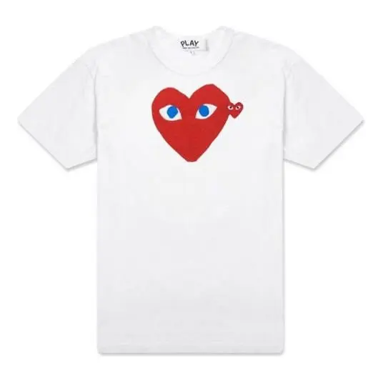 Play Comme Des Garcon Heart Print T-shirt - White