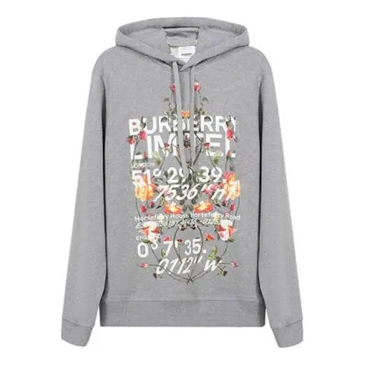 Burberry Printed Pullover Hoodie - Grey