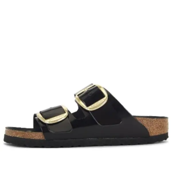 BIRKENSTOCK Arizona Big Buckle Patent Leather Sandals - Black
