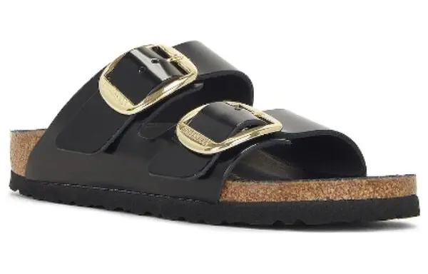 BIRKENSTOCK Arizona Big Buckle Patent Leather Sandals - Black